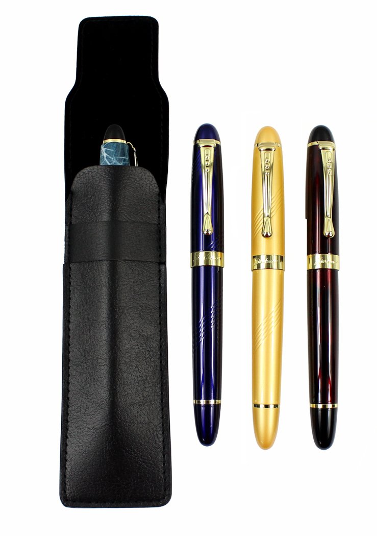 4 PCS in Set Gullor 450 Fountain Pen in 4 Colors (Elegant Colors) with Pen Pouch