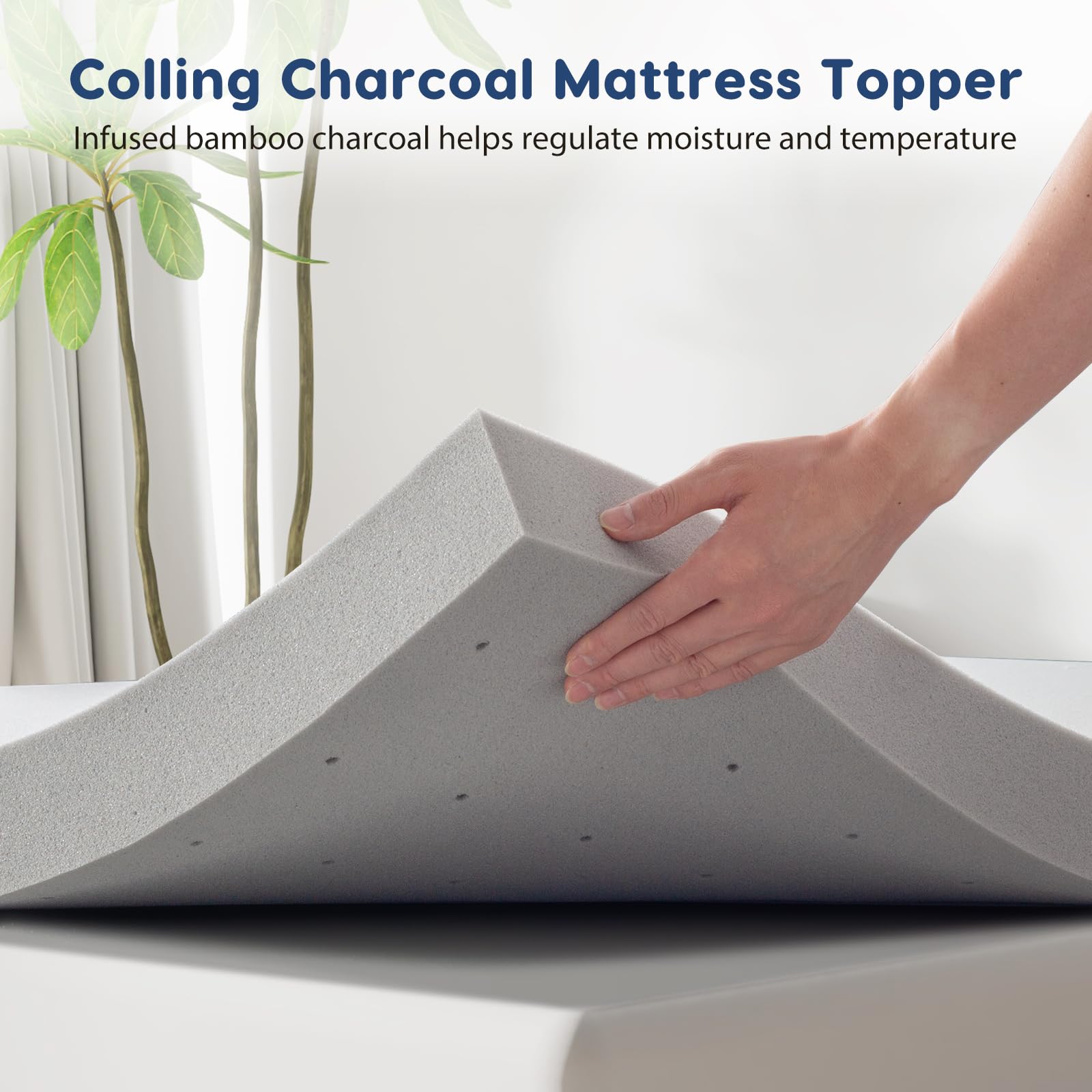 3 Inch Mattress Topper Queen,Gel Memory Foam Mattress Topper Bed Topper for Soft & Cooling Sleep and Pressure Relieve, for Side Sleeper, CertiPUR-US Certified,Bed Ventilated Design with Bed Topper