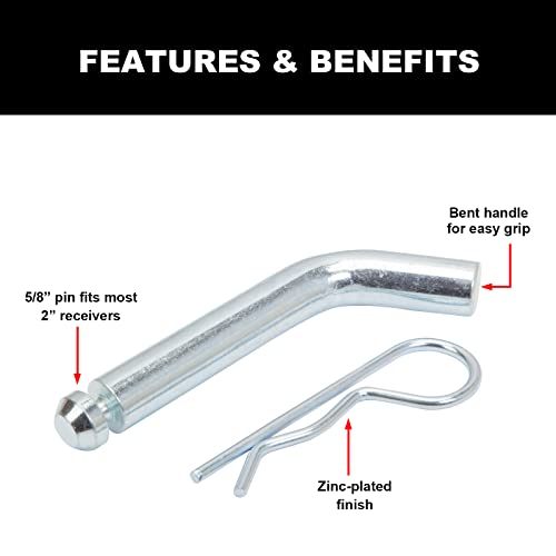 TCE Trailer Hitch Pin and Clip,5/8 Diameter Hitch Pin Fit for 2 Inch Receiver,Towing Hitch Accessories,ATRLY2101U