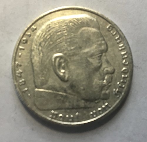 1936 - 1939 Nazi German Two Reichsmark $2 Two Reichsmark Condition Choice Very Fine Details