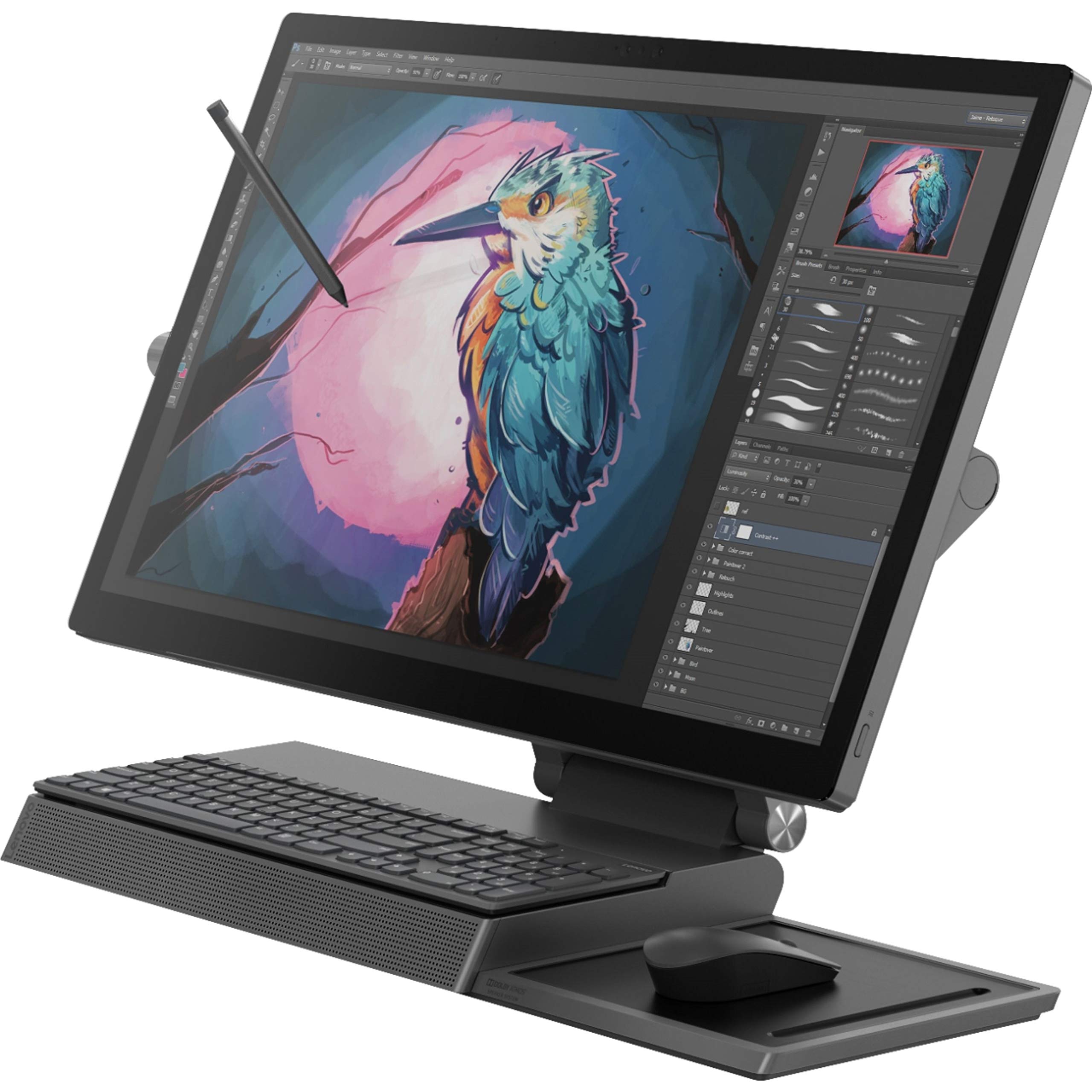Lenovo Yoga A940-27ICB 27" Touch 32GB 1.3TB Intel Core i7-9700 Win10, Gray (Renewed)