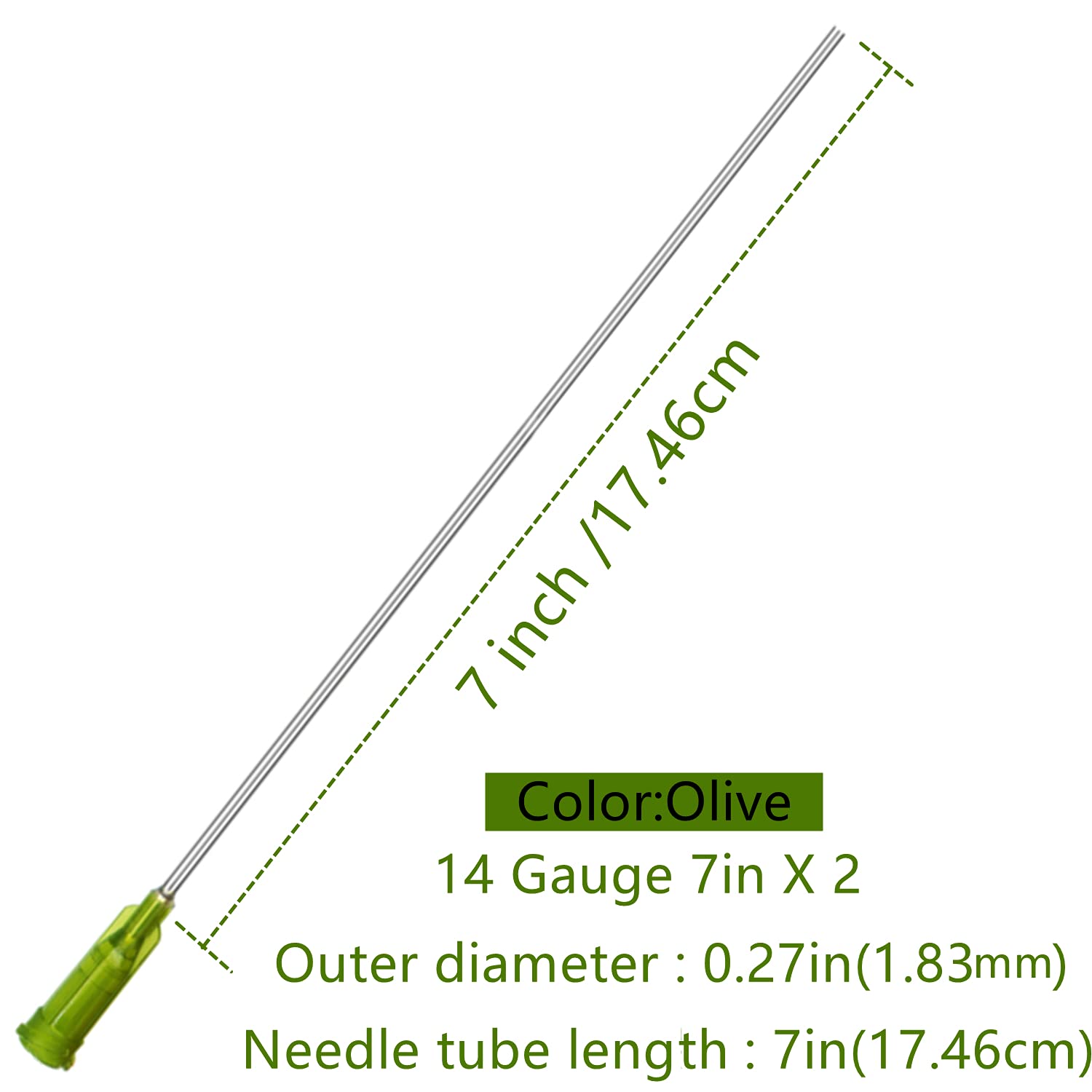 30ml Syringe with Long Tip-14Ga x 7”- Blunt Tip and Luer Lock, Great for Measuring and Refilling