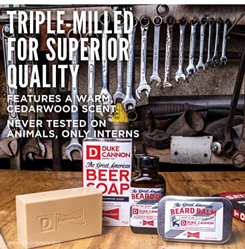 Duke Cannon Supply Co. Big Ass Brick of Soap - Superior Grade, Large Men's Soap Made with Budweiser, All Skin Types, Masculine Cedarwood Scent, 10 oz