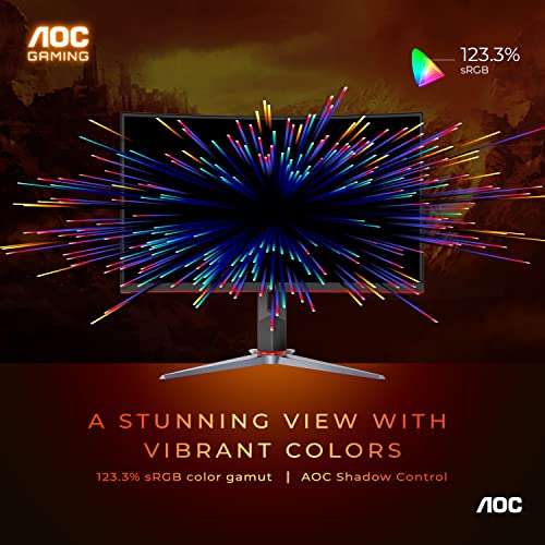 AOC C32G2 31.5-inch 1500R Curved VA Full HD 1ms 165Hz FreeSync Gaming Monitor (Renewed)
