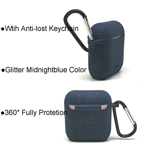 HARBORY Premium Silicone Case for TOZO T6,Cute Glitter Color,Professional Protective Tozo T6 Case Cover Accessary. (Glitter Midnightblue)