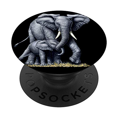 Baby Elephant Mom Elephant Cute White Elephant Love PopSockets PopGrip: Swappable Grip for Phones & Tablets