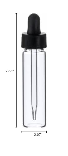 2 Dram Clear Glass Vial - Dropper - Pack of 12