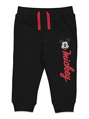 Disney Mickey Mouse Infant Baby Boys 2 Pack Drawstring Pants Black and Grey 18 Months