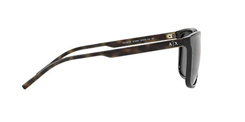 A|X ARMANI EXCHANGE Men's AX4070S Square Sunglasses, Black/Grey Polarized, 57 mm
