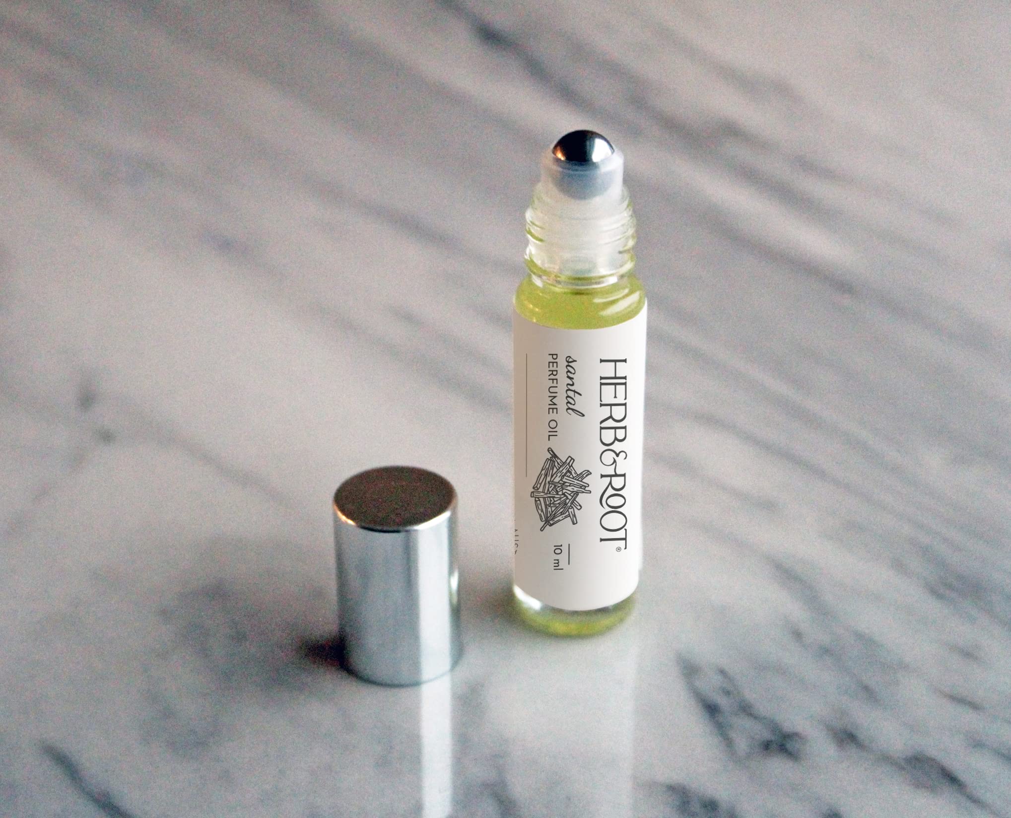 Santal Perfume Oil Rollerball (Roll on) | Herb & Root | 10ml | Virginia Cedar and Palo Santo, Smoky Woods Fragrance for Men or Women