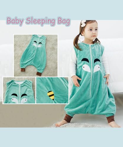 Bycc Bynn Toddler and Early Walker Sleep Fleece Sack with Feet, Baby Sleeveless Wearable Blanket Sleeping Bag (Fox, Small (1-3T))