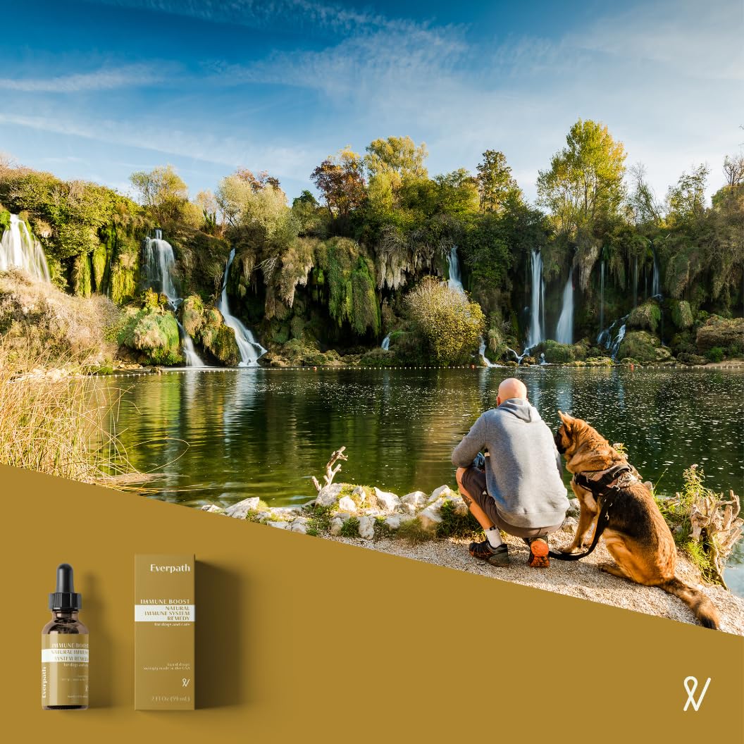 2024 Everpath Upgraded Immune Support for Dogs and Cats - 2 Fluid Ounces/60mls | USA Made| Strengthens & Improves Immune Health | Supports Overall Health and Vitality | Natural Solution for Pets