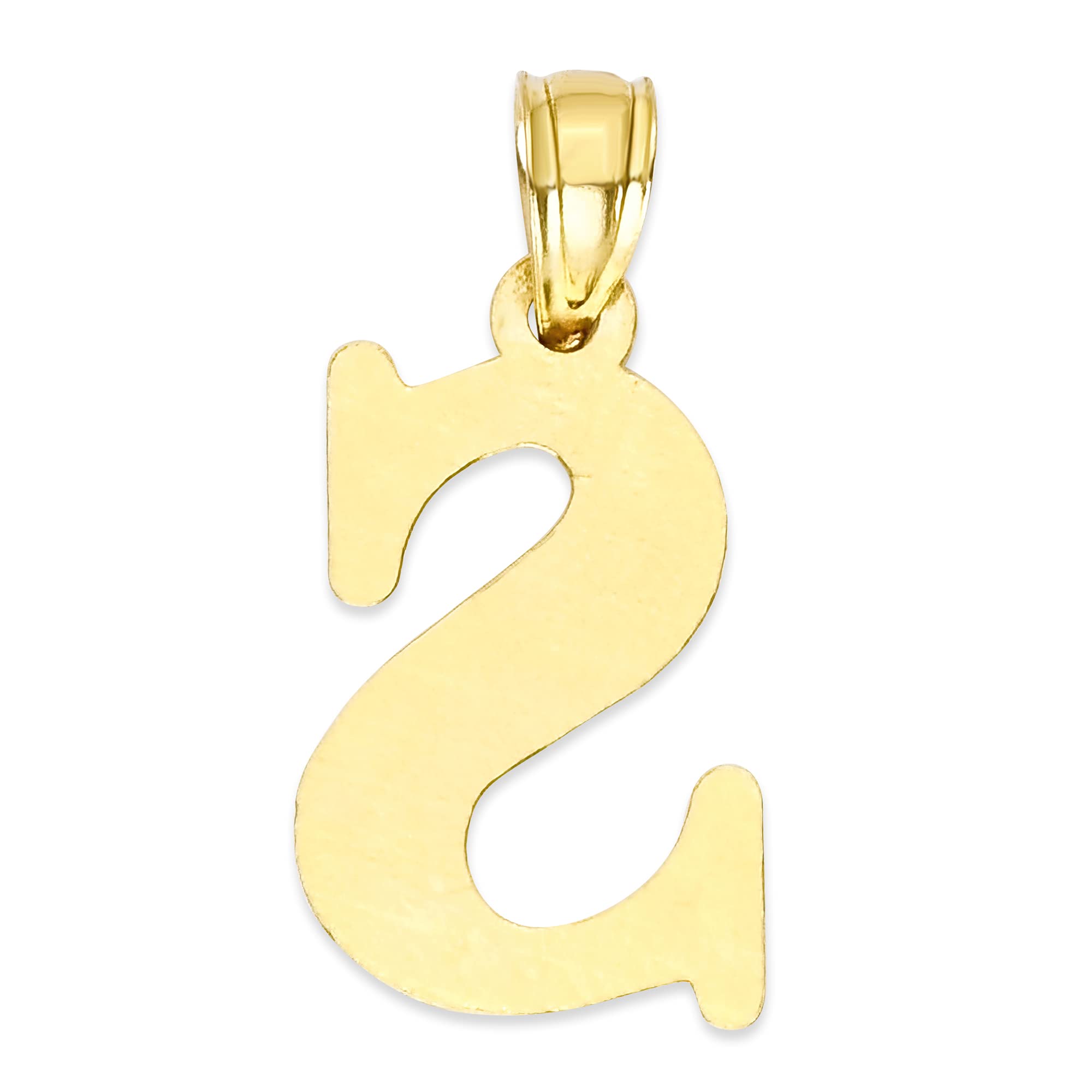 10k Solid Gold Initial Pendant for Necklace Golden Nugget Letter Jewelry Personalized Gift for Her (C)