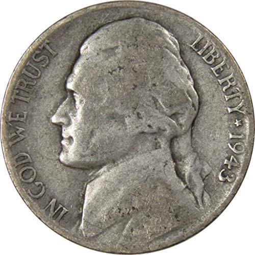 1943 S Jefferson Wartime Nickel AG About Good 35% Silver 5c US Coin Collectible
