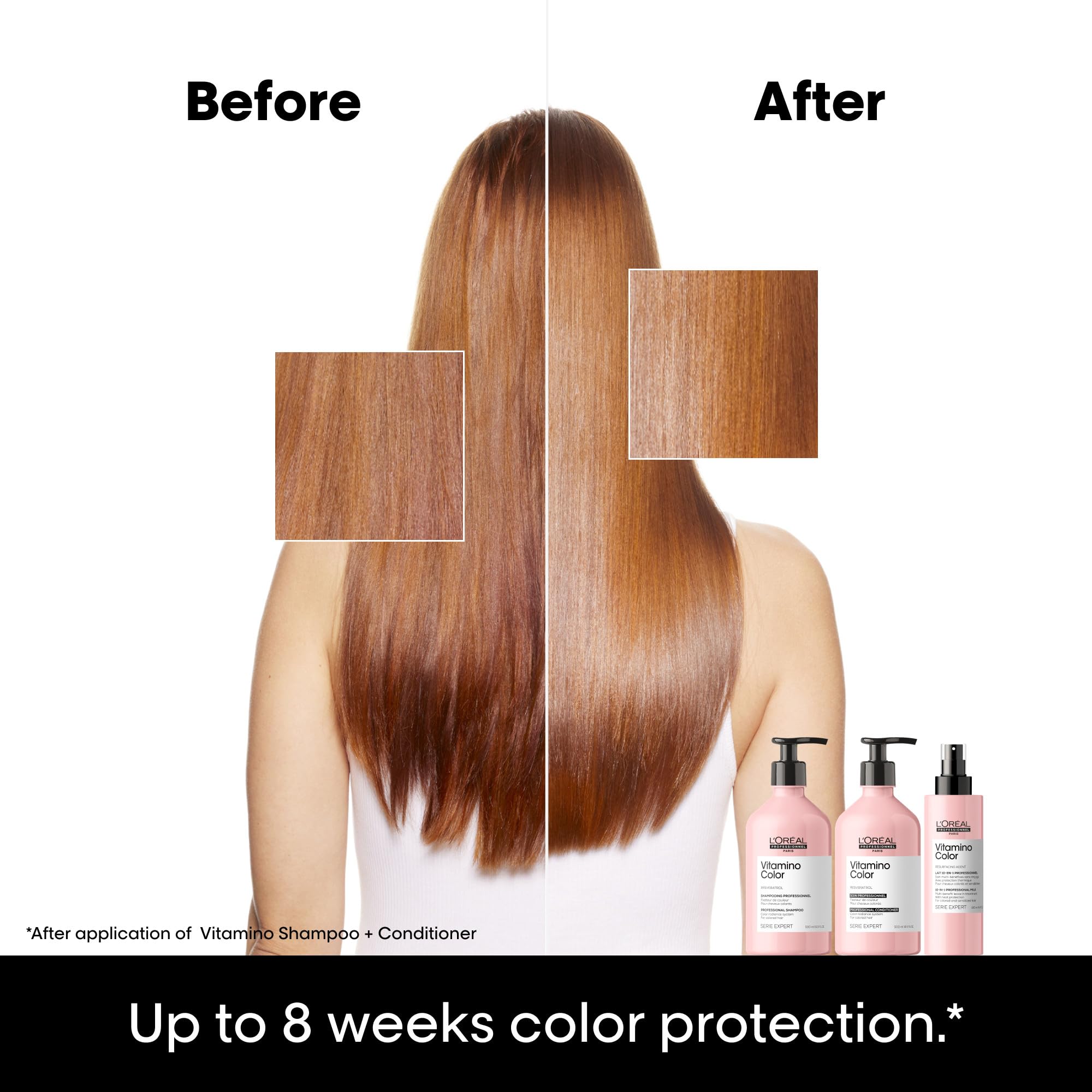 L'Oreal Professionnel Vitamino Color Conditioner - Protects & Preserves Hair Color, Ehances Shine & Vibrancy and Moisturizes & Detangles