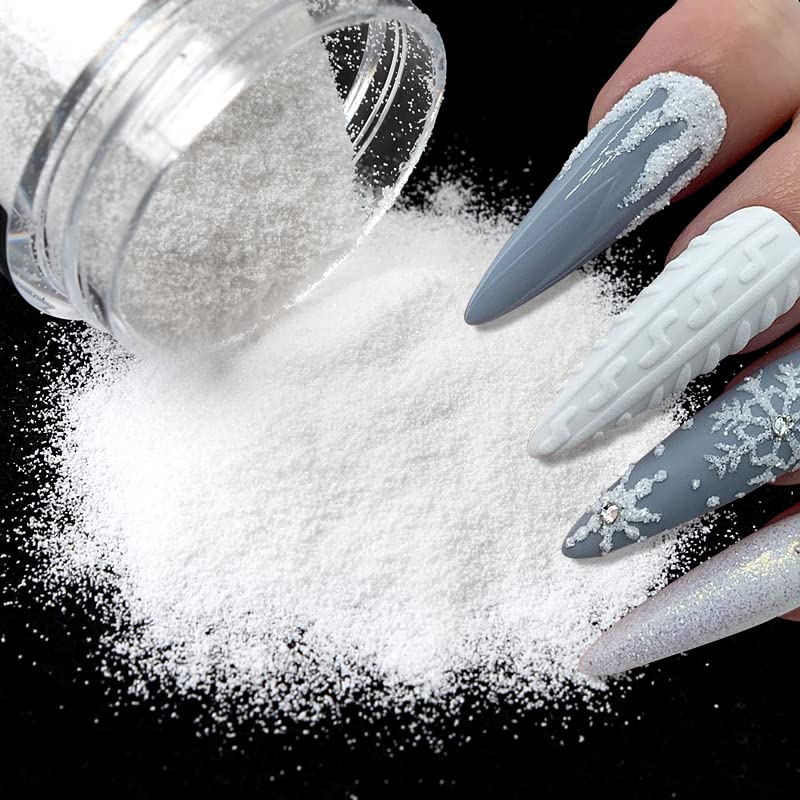 4Jars Pearl Shiny Silver Nail Glitter Powder White Color Chrome Glitter Pigment Dust Iridescent Nail Gel Polishes Decoration Diamond Aurora Glitter Mermaid Chrome (Snow White Nail Glitter)