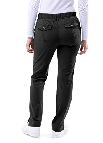 Adar Pro Scrubs for Women - Skinny Leg Yoga Scrub Pants - P4100 - Black - M