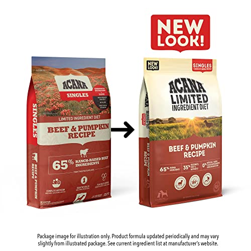 ACANA® Singles Limited Ingredient Dry Dog Food, Grain-free, High Protein, Beef & Pumpkin, 4.5lb