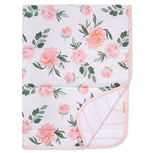 Burt's Bees Baby - Reversible Blanket, Nursery, Stroller & Tummy-Time Organic Jersey Cotton Quilted Infant & Toddler Bedding