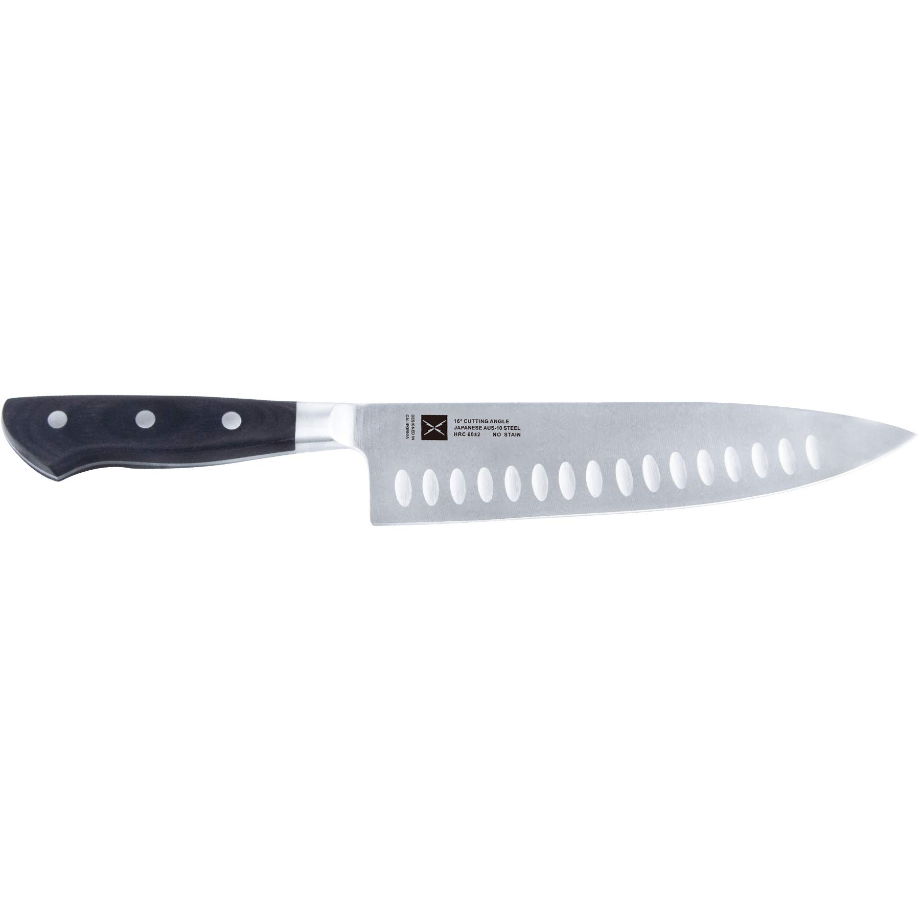 Fortune Candy 8 Inch Chef’s Knife - Japanese AUS-10 Stainless Steel Kitchen Knife - Full Tang, Classic Handle (Silver)