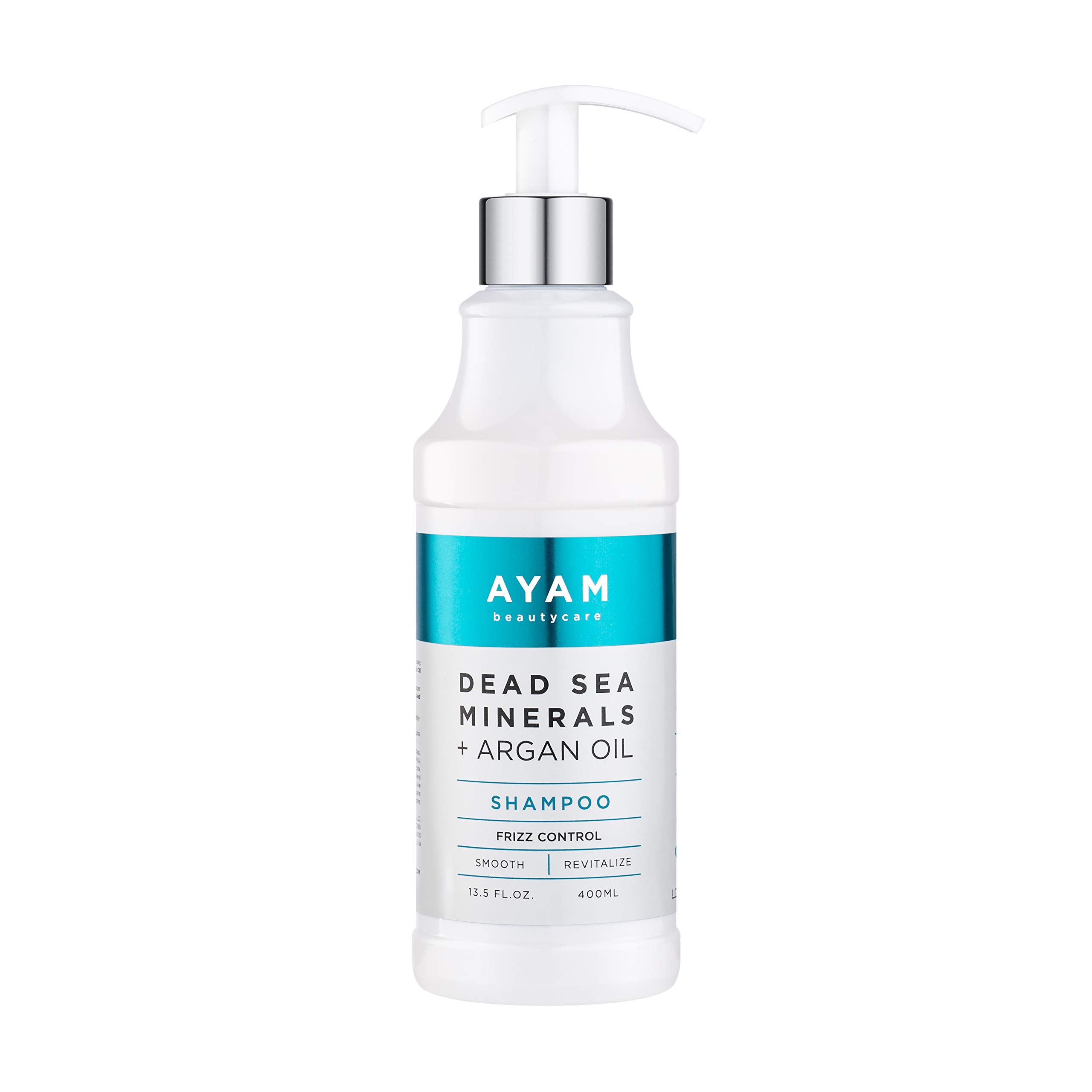 AYAM Beautycare Dead Sea Minerals + Argan Oil Shampoo Frizz Control, Smooth and Revitalize for Normal to Oily Hair 13.5 fl Oz