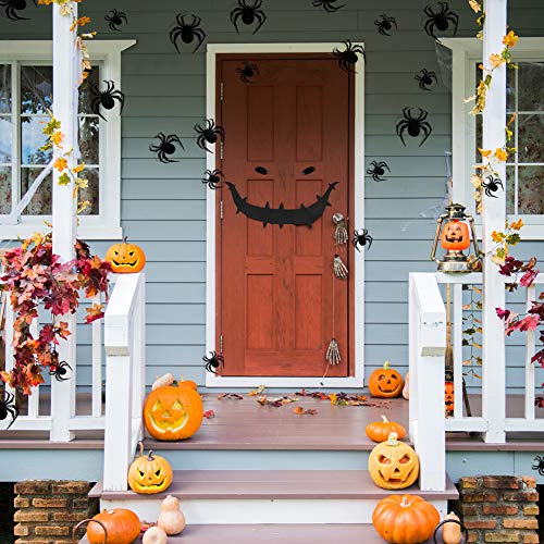 Halloween Home Decorations, 60 PCS 3D Large Spider, Realistic PVC Spider Stickers for Halloween Eve Party Supplies, DIY Scary Room Wall and Window Decor