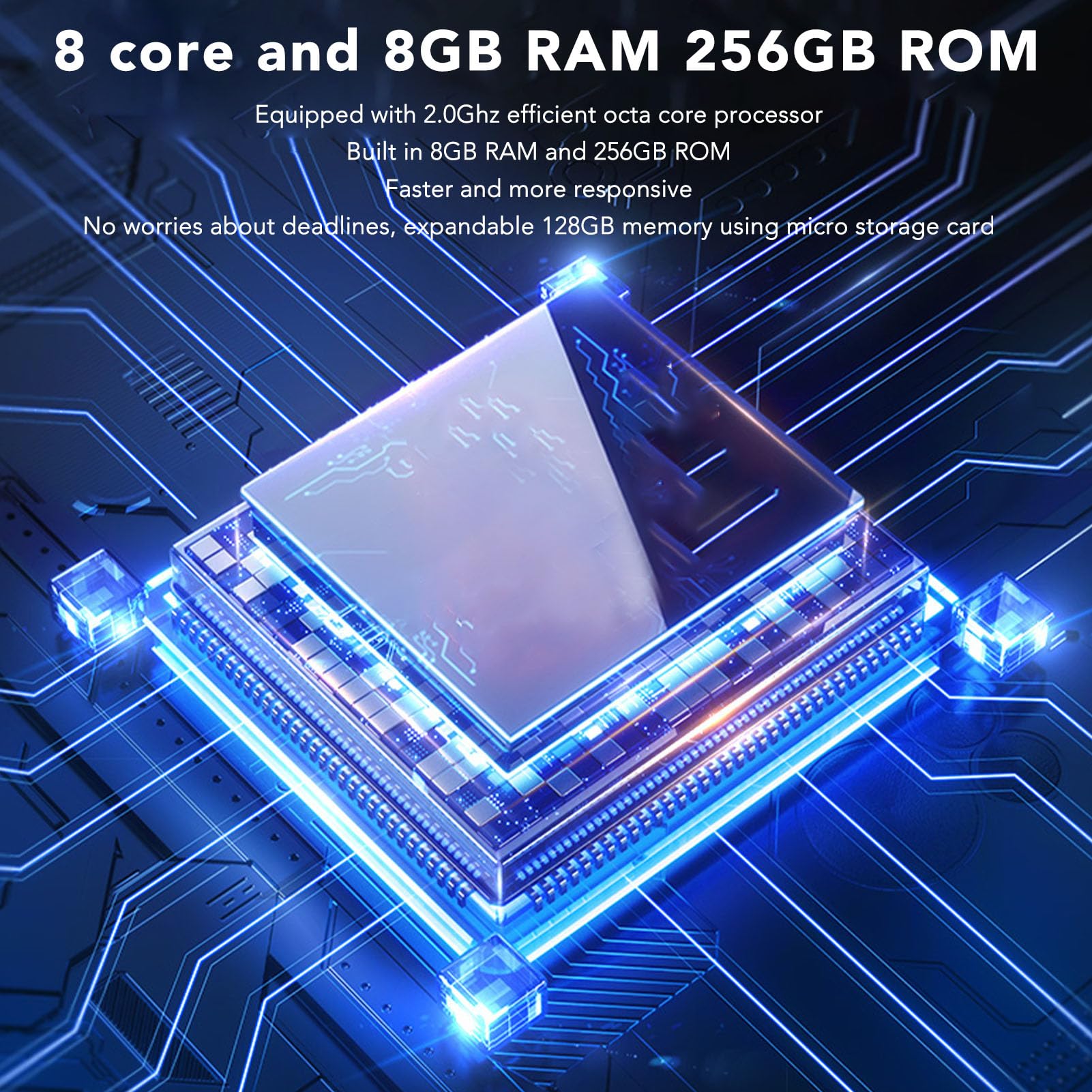 10.1 Inch Android 12 Tablet, 2 in 1 Tablet, Octa Core CPU, 8GB RAM 256GB ROM, FHD Touch Screen, 16MP Camera, 2.4G/5G WiFi, BT5.0, 7000mah, Tablet PC with Case, Keyboard and Mouse