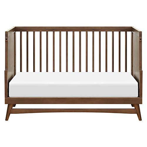 Babyletto Peggy 3-in-1 Convertible Crib with Toddler Bed Conversion Kit in Natural Walnut, Greenguard Gold Certified