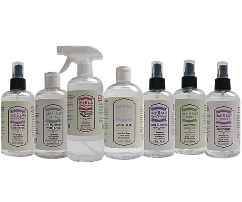 Oak & Sage Homeopathic Face Wash - Unscented - 8oz, 100% Herbs, No Alcohol, No Chemicals - For All Skin Types