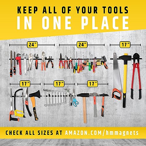 17" Heavy-Duty Magnetic Tool Holder (Upgraded Version) - Extremely Powerful Magnetic Pull Force to Hold Heavy Tools - Professional Space-Saving Magnetic Tool Bar - Metal Tool Organizer Rack/Strip