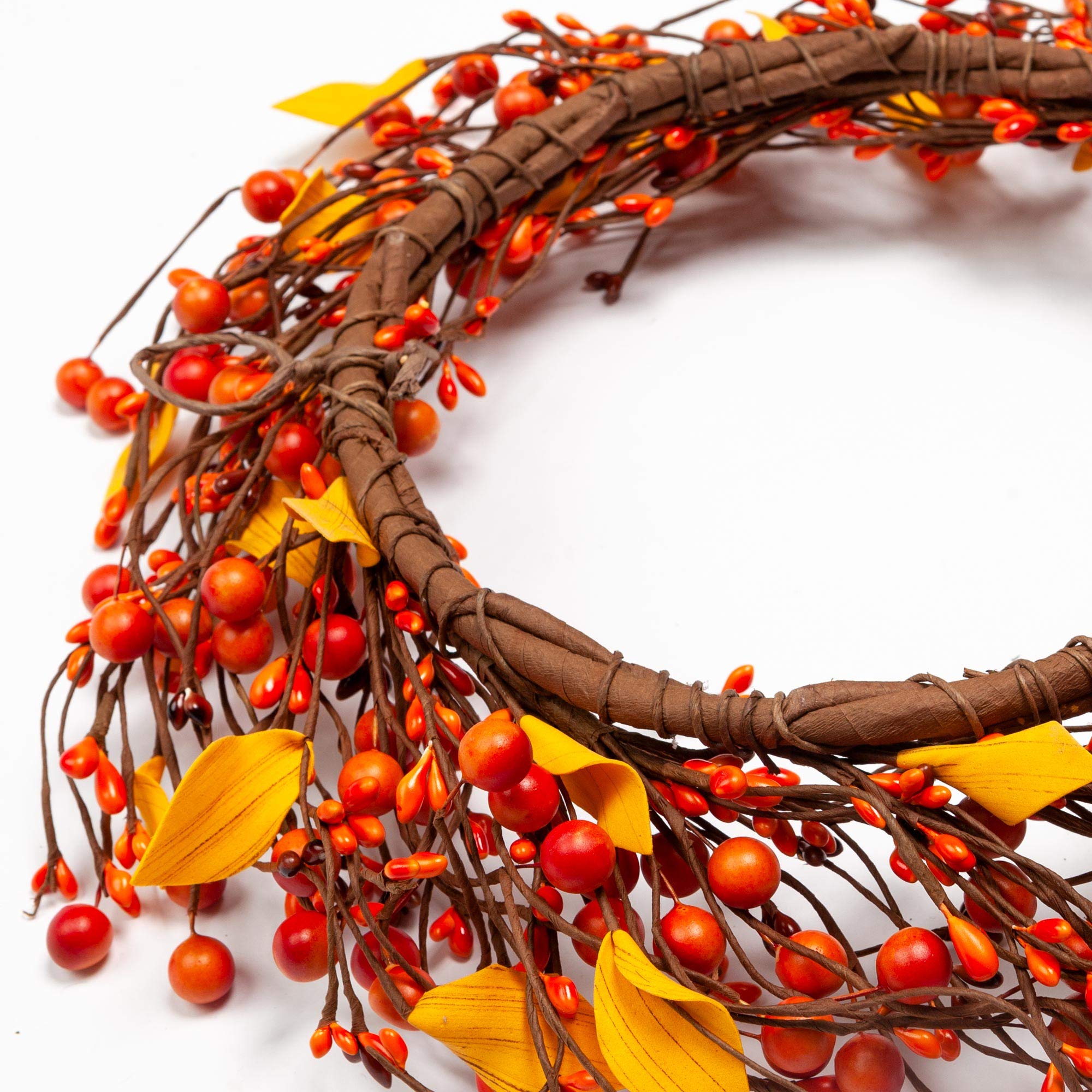 14 Inch Fall Wreath Berry Wreath Fall Leaf Wreath for Front Door Fall Decorations Harvest Festival Decorations for Home