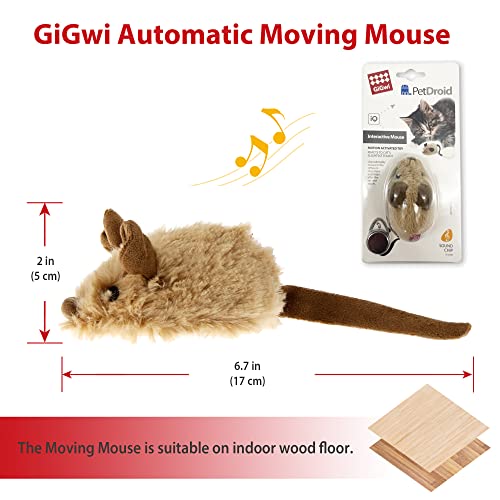 Gigwi Cat Toys for Indoor Cats, Interactive Cat Toys for Cat Exercise, Automatic Moving Kitten Toys with Real Mouse Sound