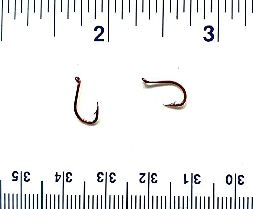 100 Gerry's Tackle 2X Strength Red Salmon Egg Hooks Size 10