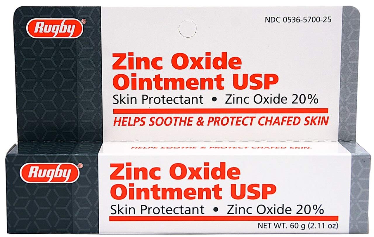 Rugby Zinc Oxide 20 Skin Protectant Ointment Relief for Diaper Rash Chafed Skin Poison Ivy, Clear, 2.11 Ounce