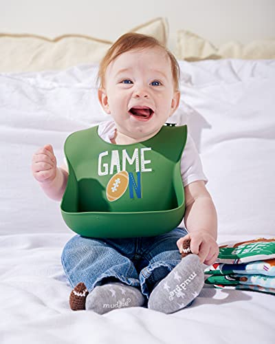 Football Silicone Bib and Rattle Rattle