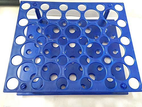 Centrifuge Tube Racks for 10ml,15ml,50ml 50-Well Detachable Plastic Test Tube Rack Holder 2 Pack (Blue)