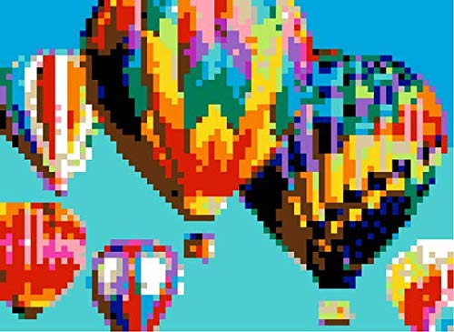 Huge Mosaic Puzzle Poster Kits | Group Project | No Mess Paint by Sticker | Stay at Home Activity | Classroom | One Sticker at a Time! | Large Hot Air Balloon | Learning Fun | 40β X 36β Giant Poster