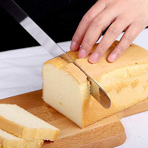 Bread Knife,Bread Slicer,10-Inch serrated knife, High Carbon Stainless Steel Cake Knife, Serrated Bread Cutter with two green splitters