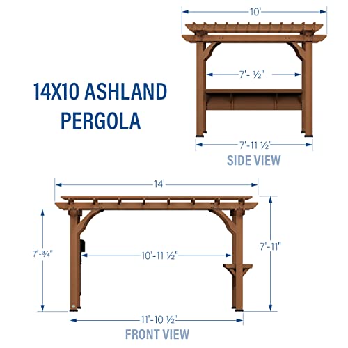 Backyard Discovery Ashland 14 ft. x 10 ft. All Cedar Wood Pergola