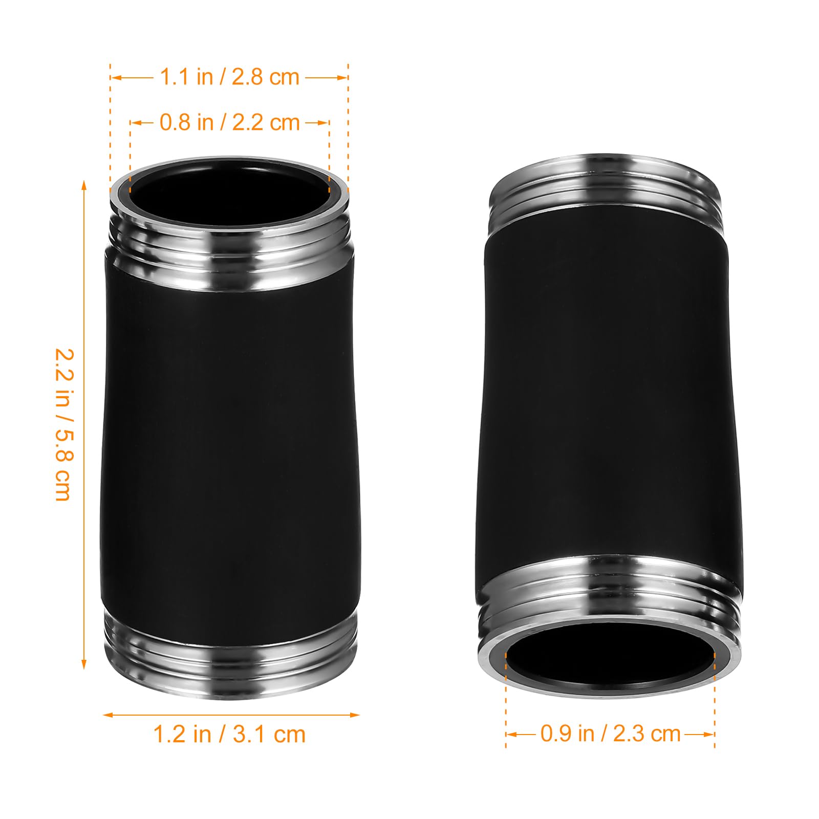 2pcs Clarinet Barrel Clarinet Tube Tuning Tube Adjustable B Flat Clarinet Barrel Treble Pitch 58MM Barrel for Clarinet