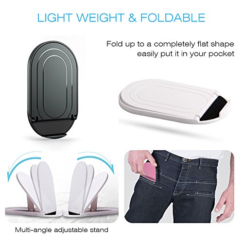Ama Forest Cell Phone Stand 3Pack, Portable Foldable Desktop Cell Phone Holder, Adjustable Universal Multi-Angle Cradle Stands for Tablet iPad iPhone X/xr/xs max Samsung Galaxy, Black, White, Pink