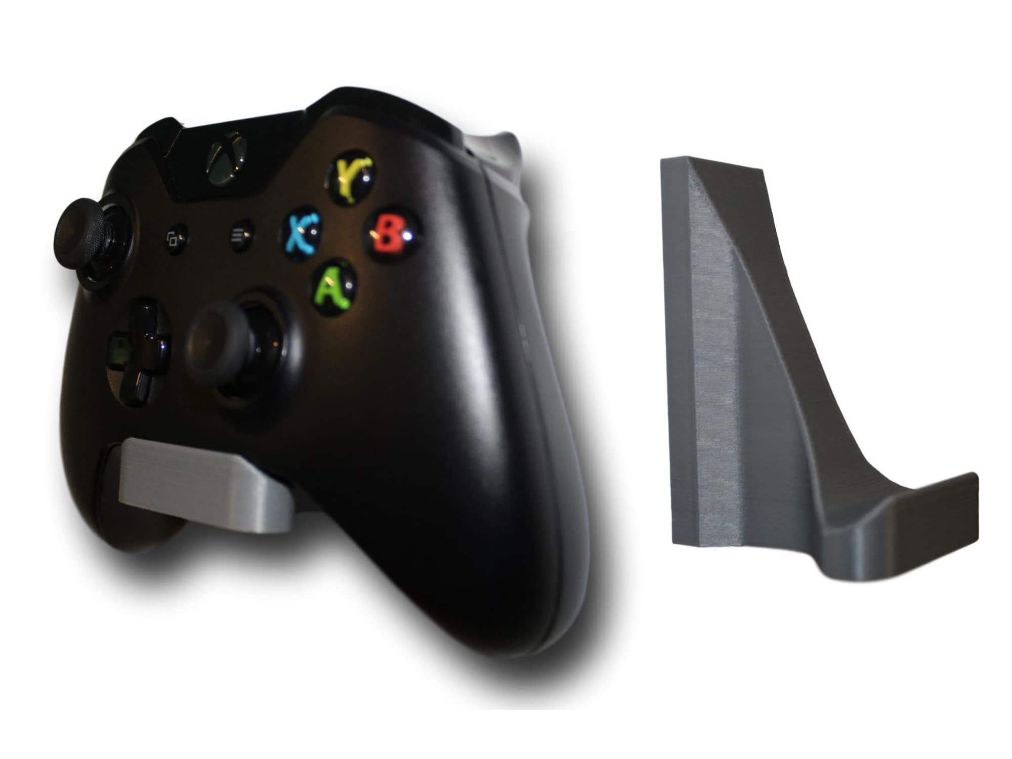 3DLASERSLAB Damage-Free Controller Wall Mount Display for Xbox One, Microsoft, Easy Install, 3M Command Strip Included (Silver, 4)