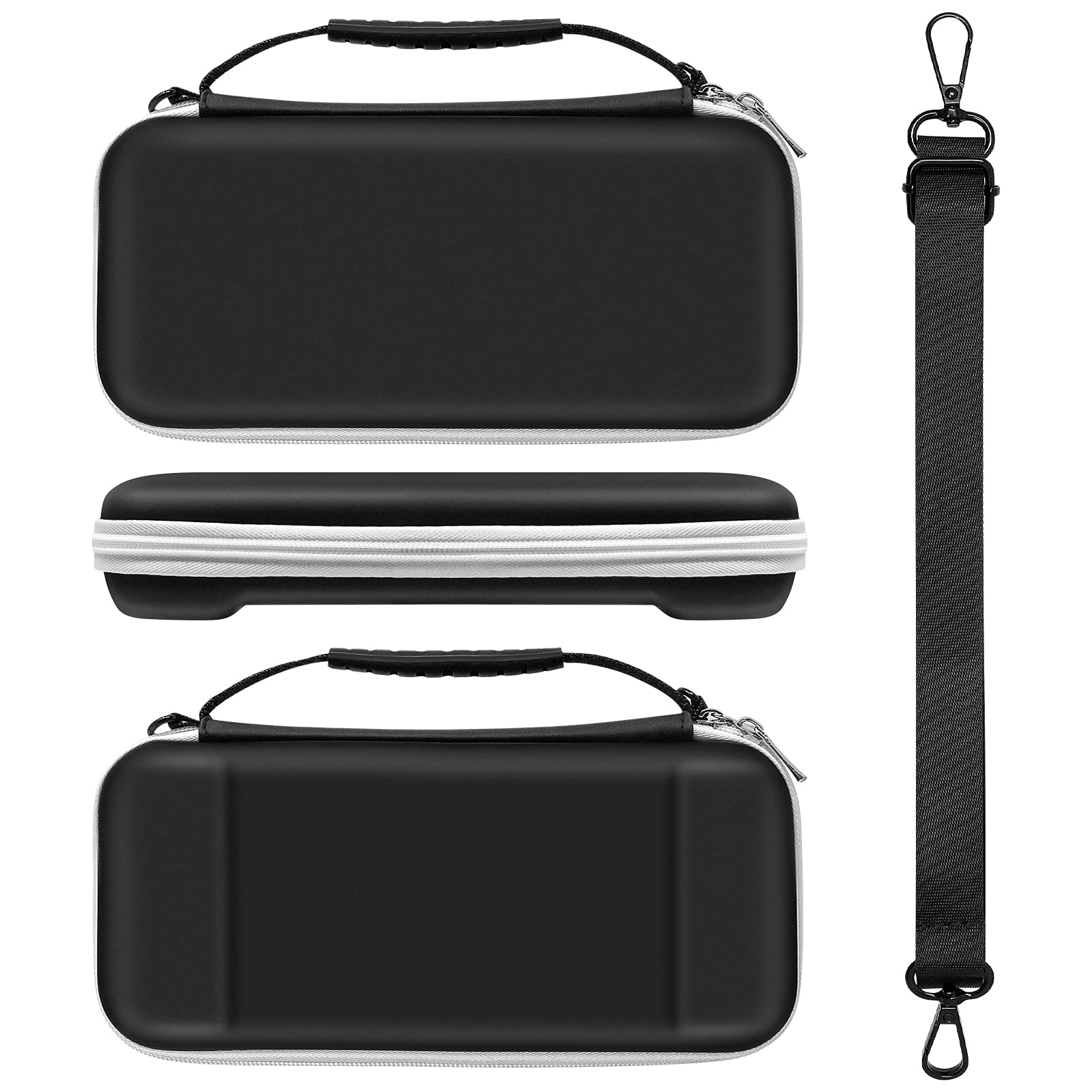 Accessories Bundle for Switch OLED, All in 1 Accessories Kits for Switch OLED 2021 Model:Case & Screen Protector, Hand Grips & Racing Wheels for Joy con, Controller Charger Dock, Carrying Case & More