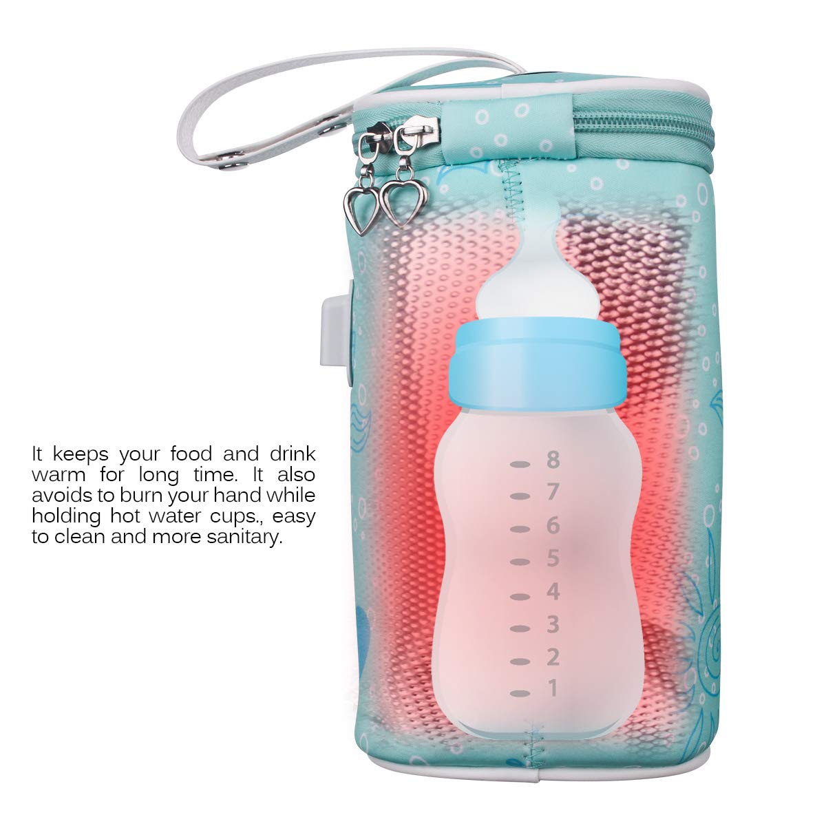 AOZBZ Baby Bottle Warmer Bag Portable USB Heating Intelligent Warm Breast Milk Insulated Tote Bag for Baby