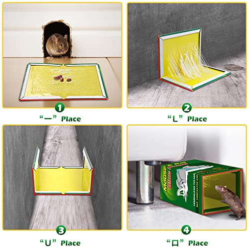 12 Pack Mouse Traps Indoor for Home Glue Traps for Mice and Rats, Sticky Board for House Indoor Outdoor Extra Glue(12"X8")