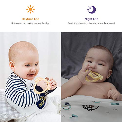 Termichy Teething Toys for Babies 0-6 Months, Non-dropping Baby Teething Toys for Soothe Babies Gums, Baby teether with BPA-free & Hand-free for Newborn Infant