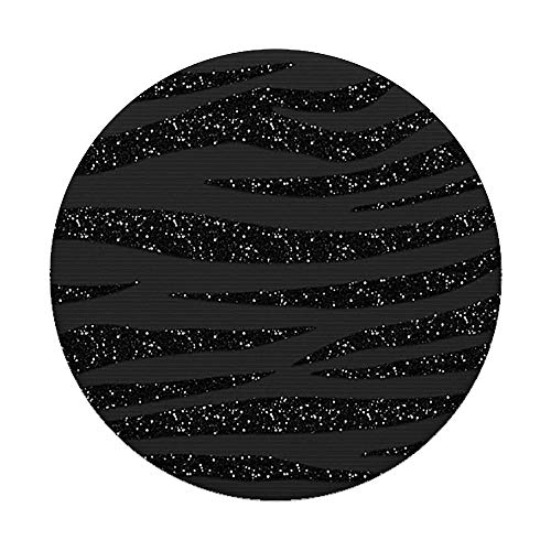 Black Zebra Pattern PopSockets Grip and Stand for Phones and Tablets