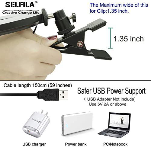 Video Conference Lighting Kit 3200k-6500K Dimmable Led Ring Lights Clip on Laptop Monitor for Remote Working/Zoom Calls/Self Broadcasting/Live Streaming/YouTube Video/TikTok (Black)