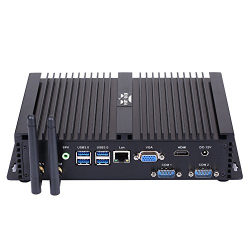 PARTAKER Windows 10 Industrial PC, Fanless Mini Desktop Computer with Intel Core Quad Core CPU i7 8550U 8565U,8GB RAM,240GB SSD,1TB HDD,1xNICs, 4xUSB 3.0,2xCOM RS232,HDMI,VGA,Wi-Fi