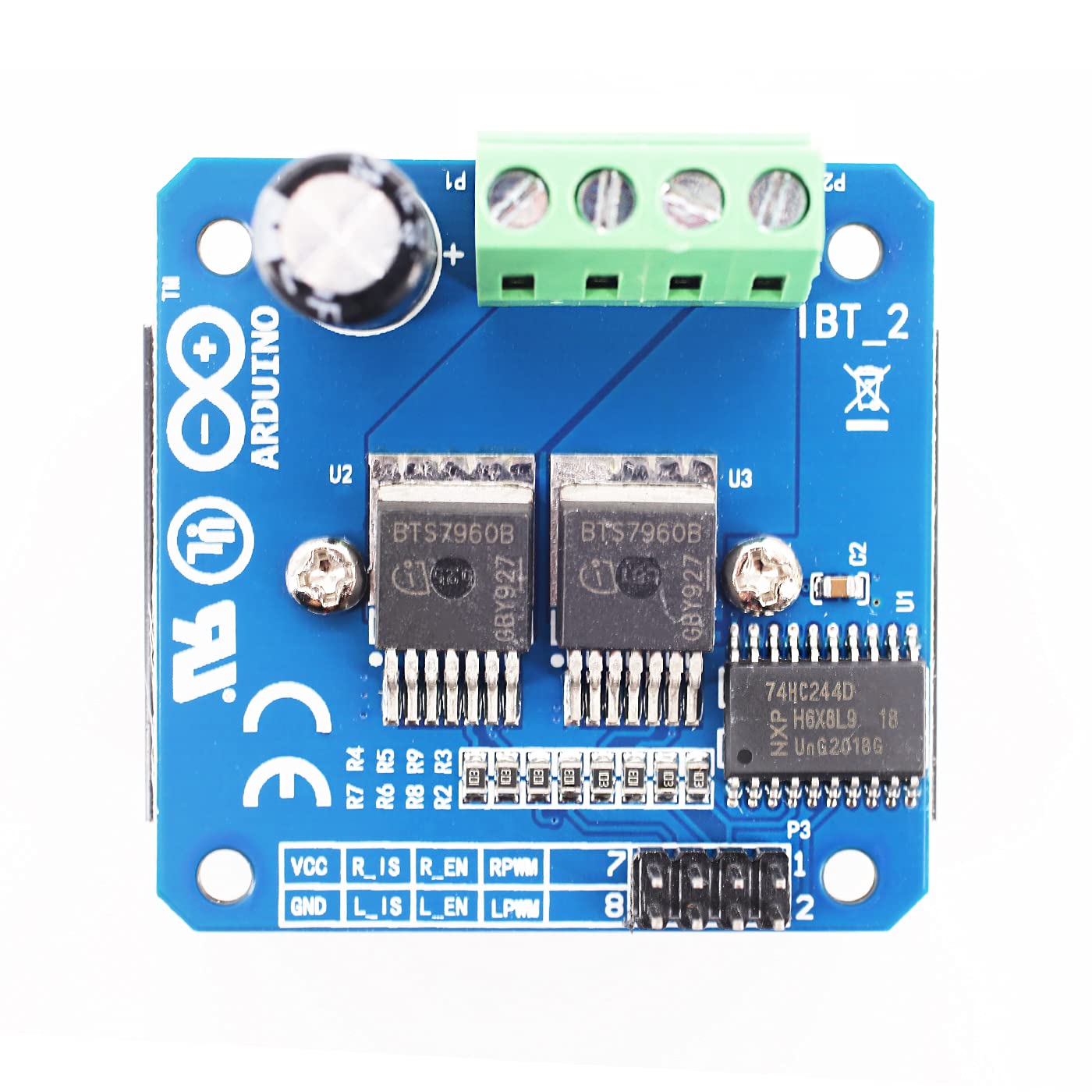 SEEU. AGAIN 2 Pack BTS7960B 43A Double DC Stepper Motor Driver Module H-Bridge PWM Smart Car Compatible with Pi